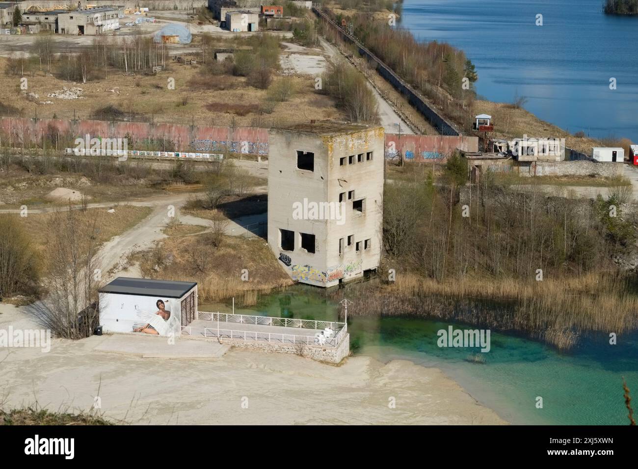The disused Rummu limestone quarry next to Murru Prison (closed), Lääne ...