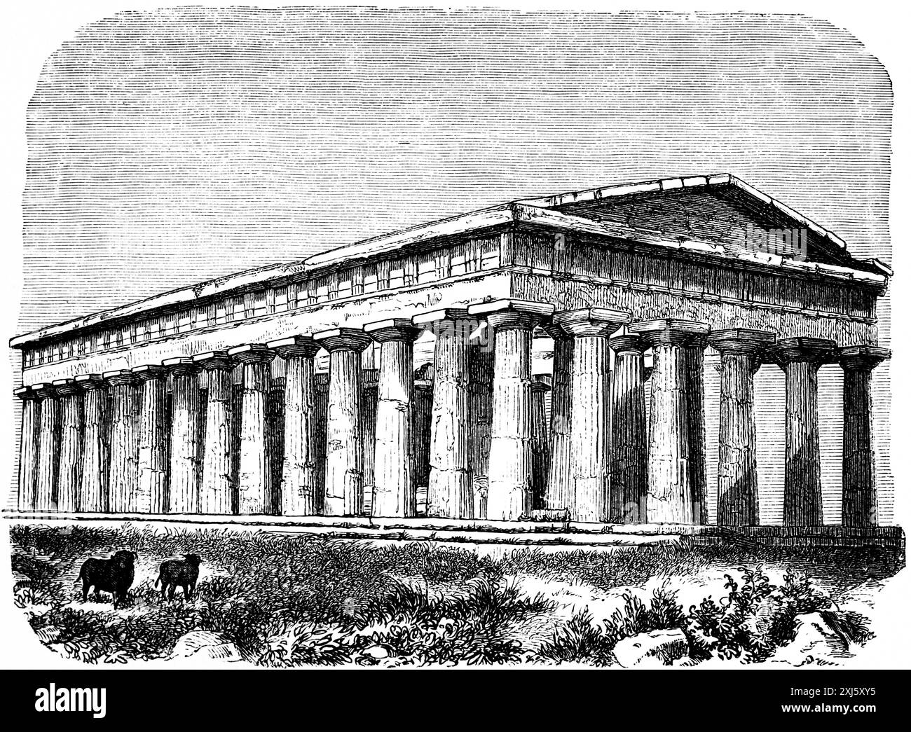 Temple of Neptune in Paestum, example of a hypethral temple, an ...