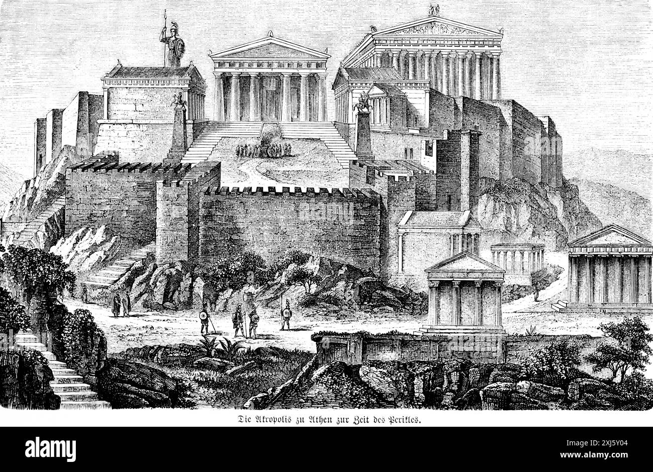 Acropolis of Athens at the time of Pricles, Greeks in antiquity ...