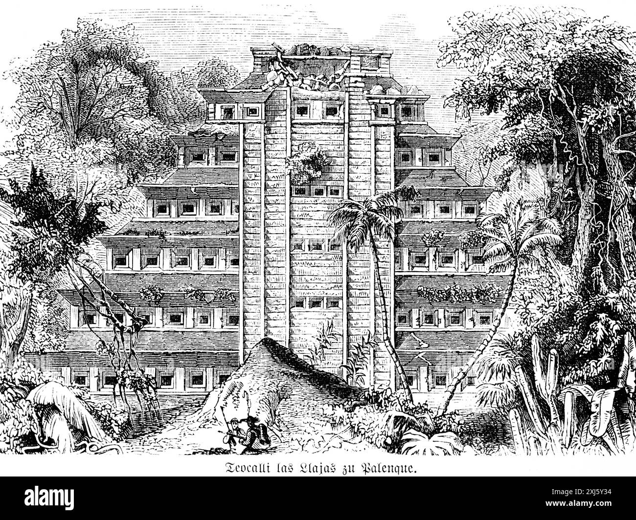 Teocalli las Llajas in Palenque, Central America, Mexico, historical ...