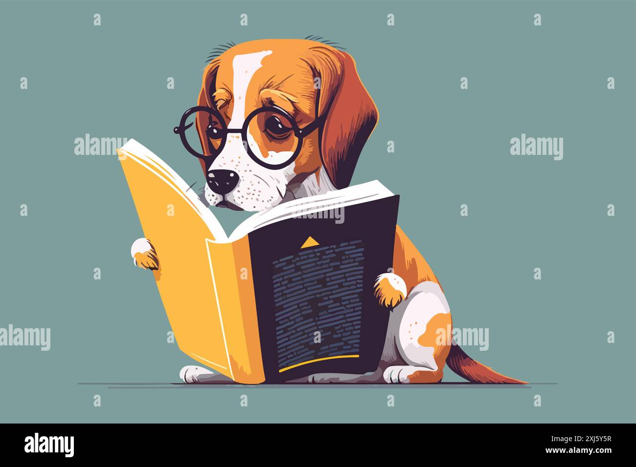 Dog Reading vector illustration Stock Vector Image & Art - Alamy