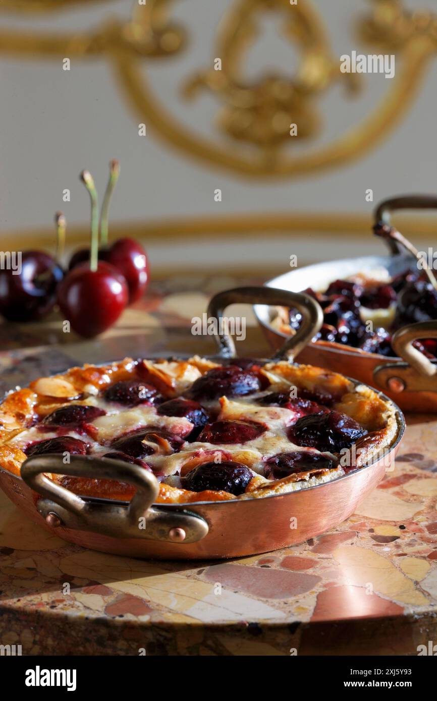 Cherry batter pudding Stock Photo - Alamy