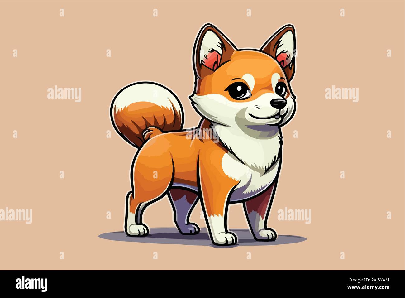 Dog kawaii wallpaper Stock Vector Images - Alamy