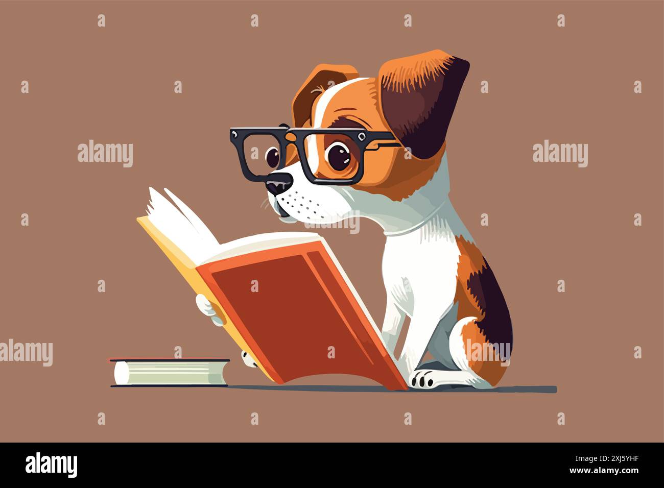 Dog Reading vector illustration Stock Vector Image & Art - Alamy