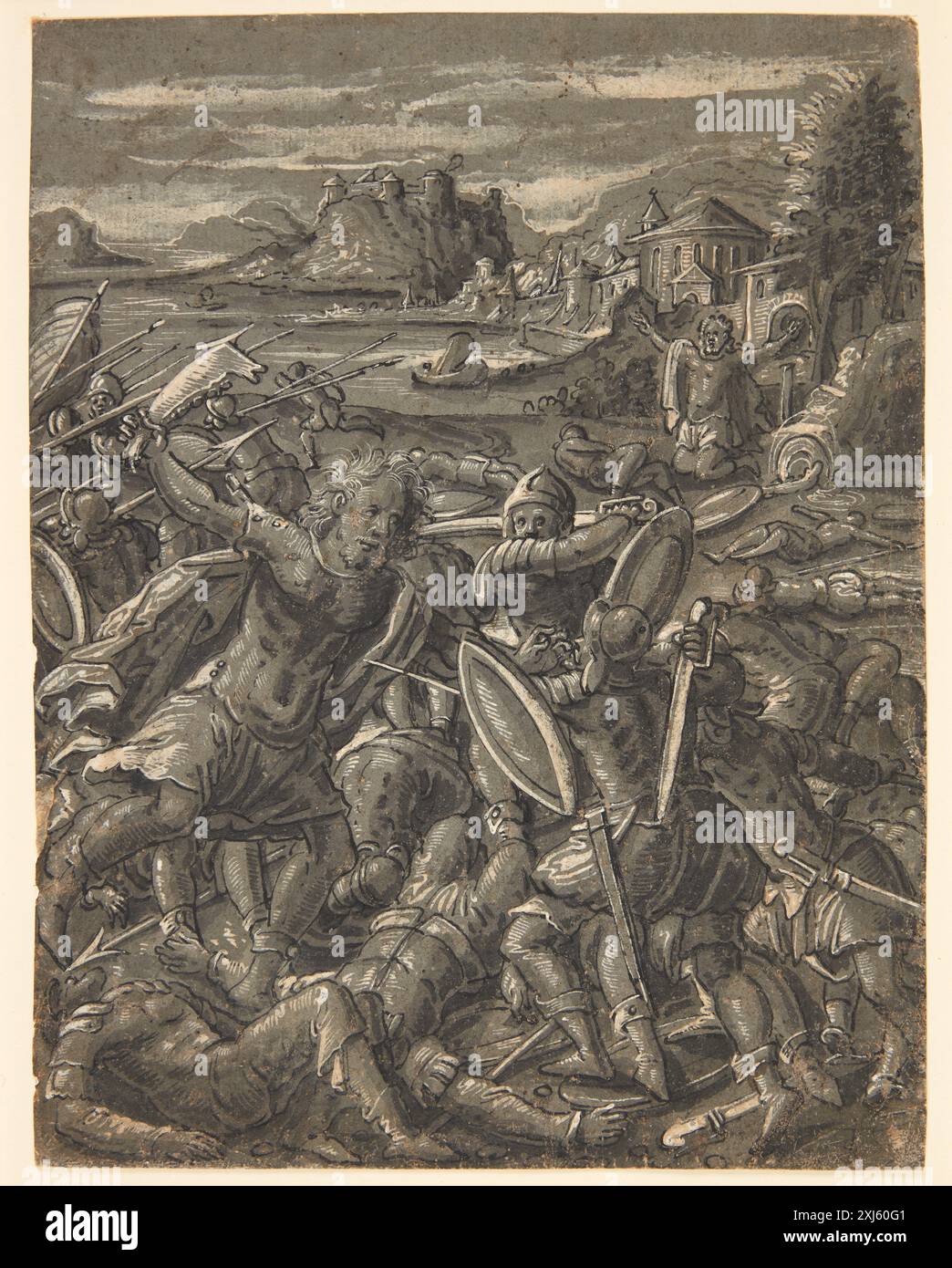 Samson revenge on the Philistines Stimmer, Tobias 1539 - 1584 Drawing ...