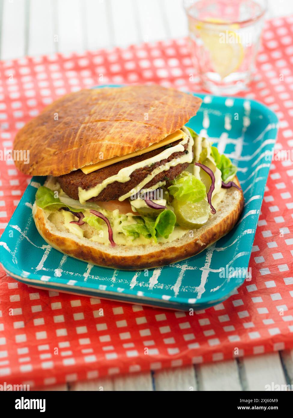 Soya protein burger Stock Photo - Alamy