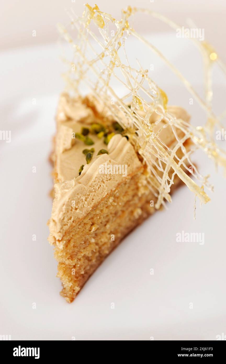 Portion of Moka cake Stock Photo - Alamy