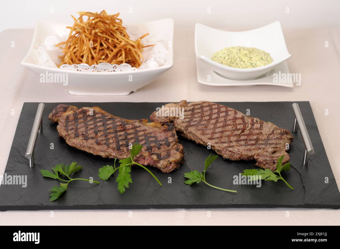 Beef entrecote french fries hi-res stock photography and images - Alamy