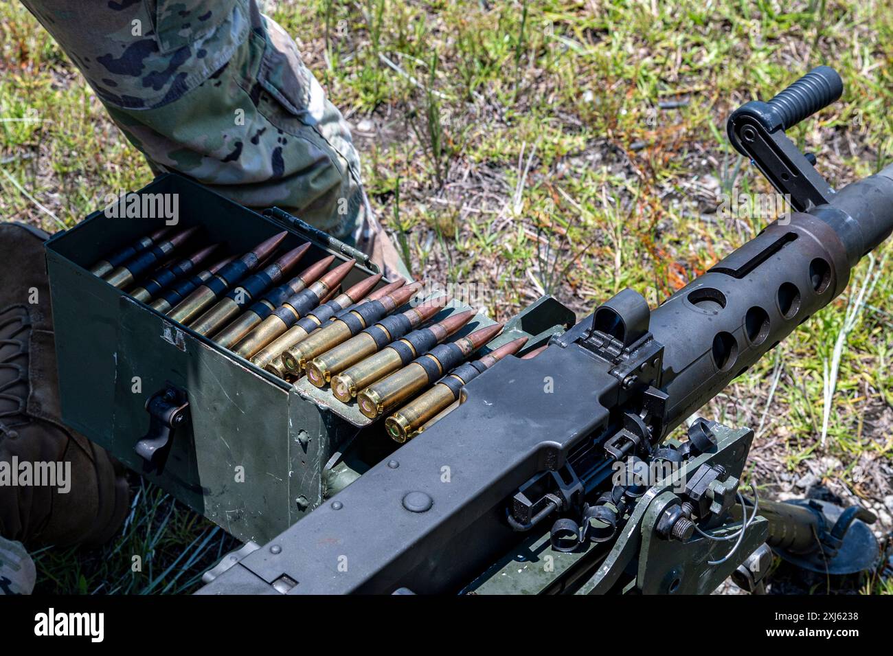 An U.S. Air Force Airman assigned to the 820th Combat Operations ...
