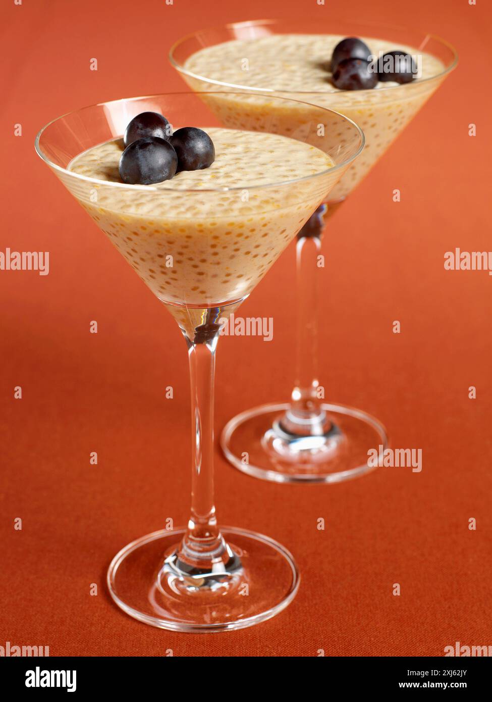Tapioca and cinnamon-flavored cream dessert Stock Photo - Alamy