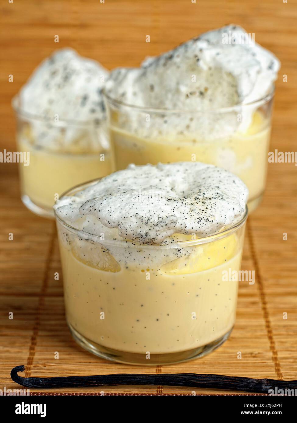 Vanilla-flavored floating islands Stock Photo - Alamy