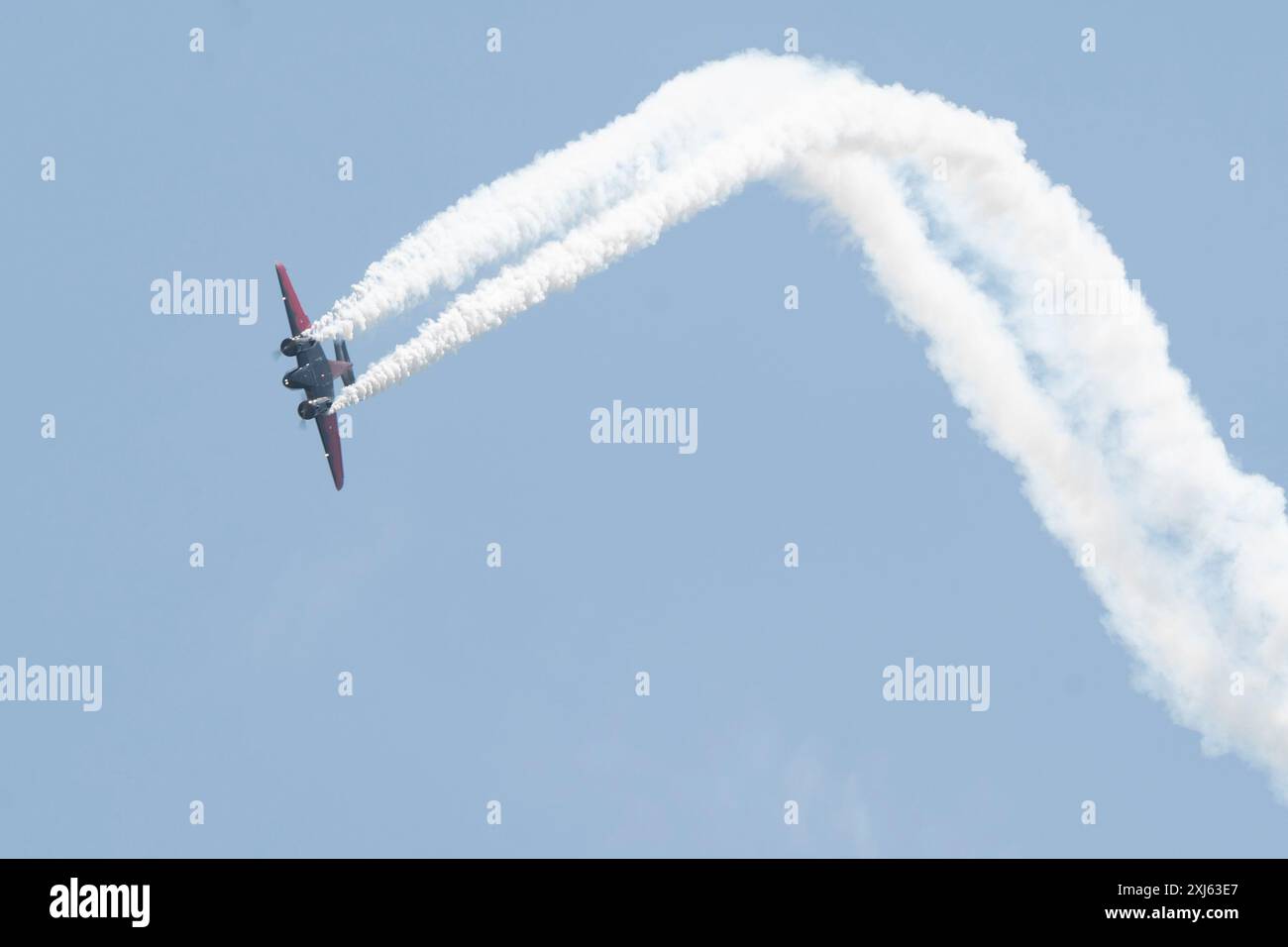 A Beech 18 aircraft conducts aerial maneuvers during 2024 Wings Over ...