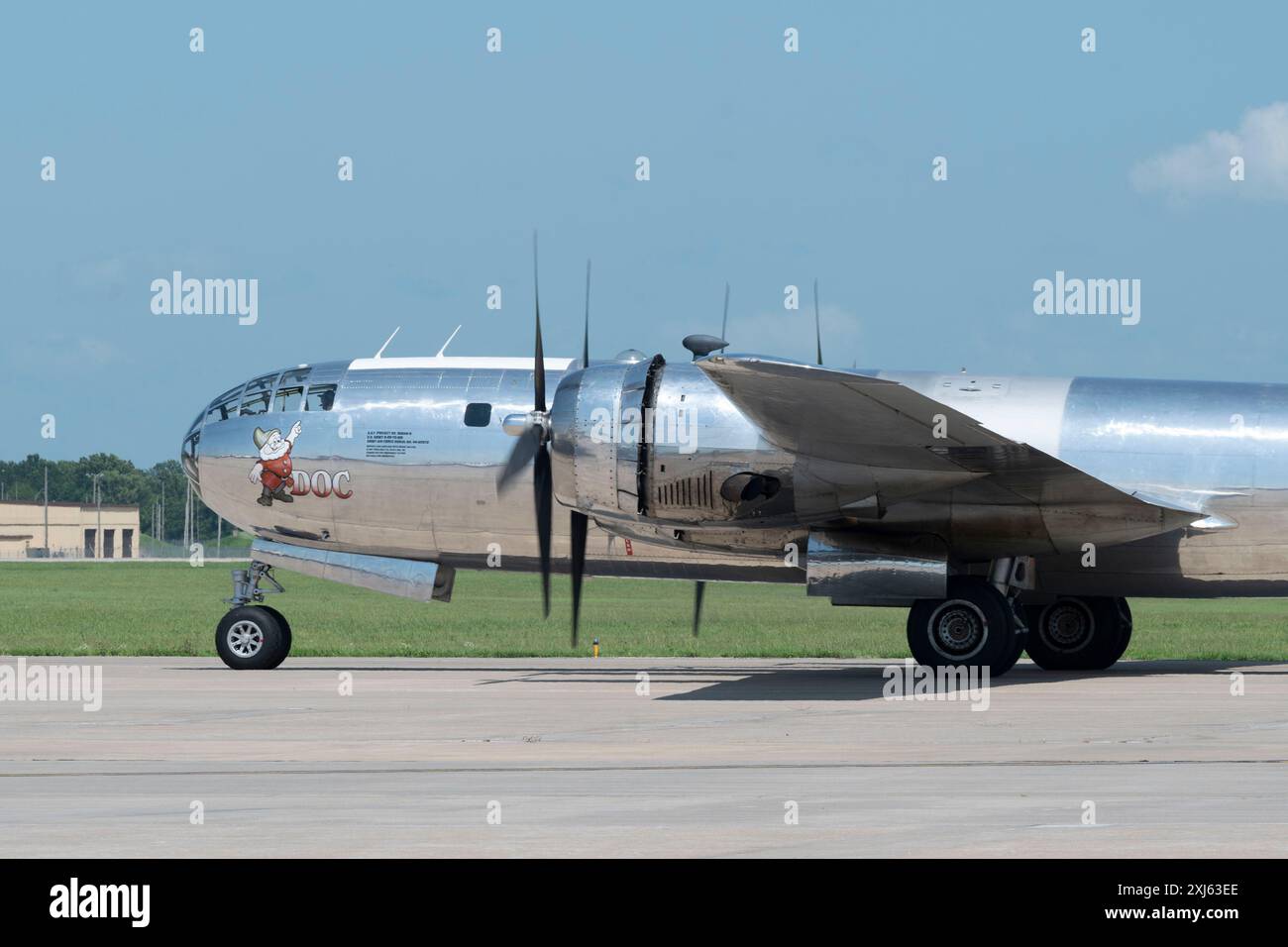 A B-29 Superfortress "Doc" aircraft taxis during 2024 Wings Over ...