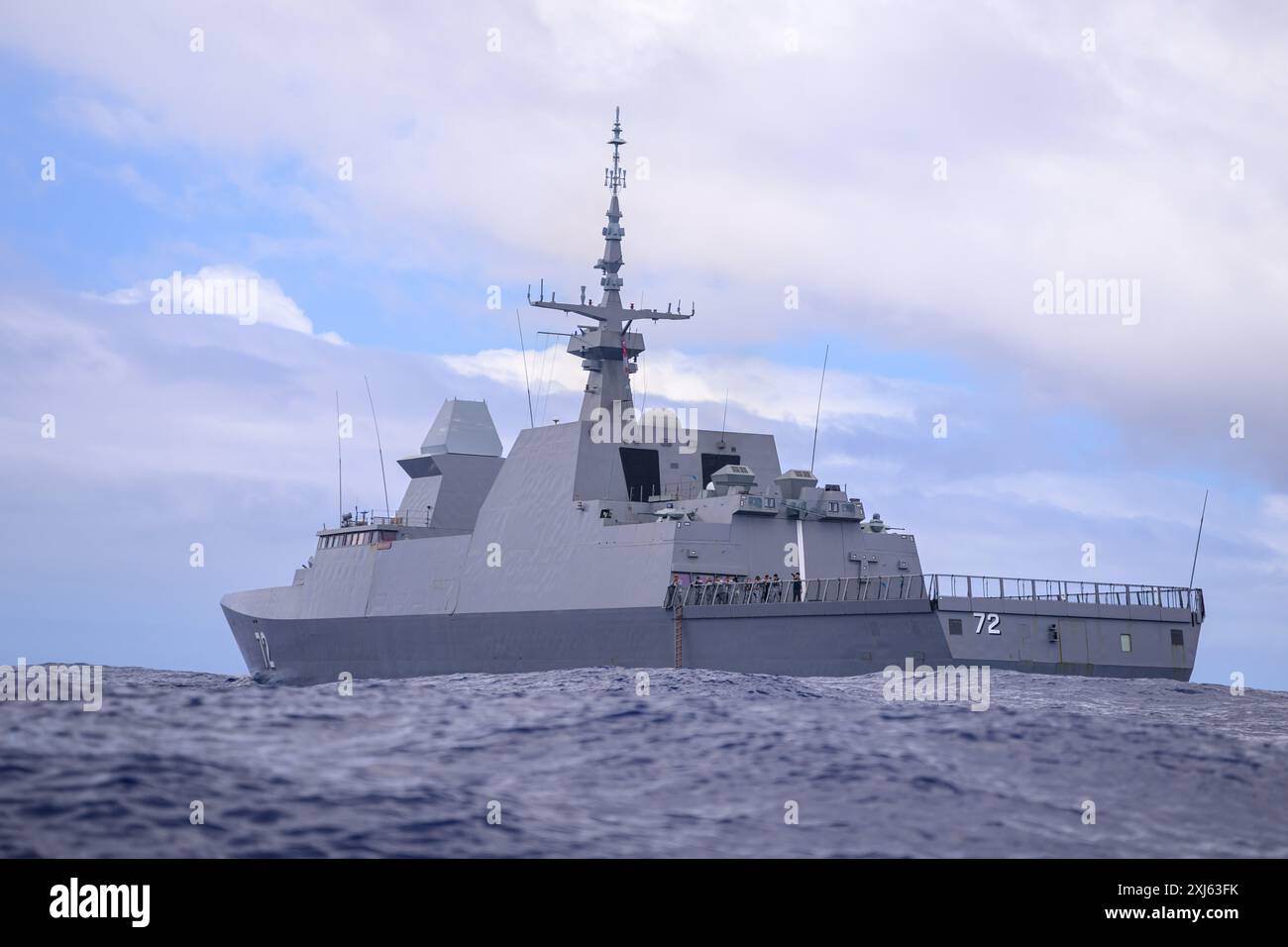 The Singaporean Formidable-class stealth frigate RSS Stalwart (72) sits ...