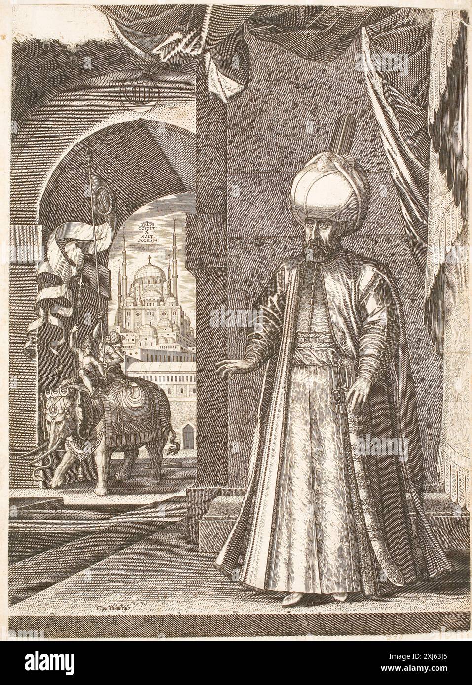 Portrait of Sultan Suleiman the Magnificent (standing) Lorck, Melchior ...