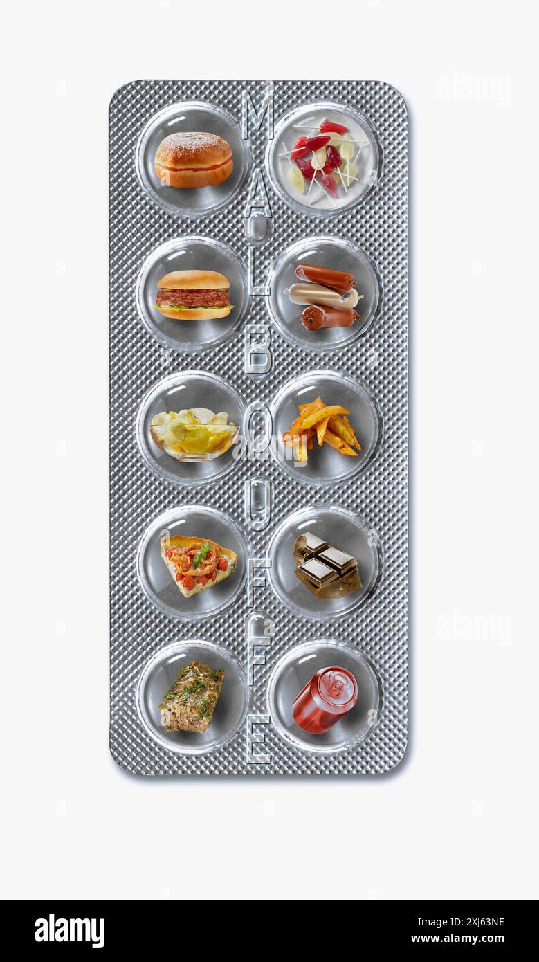 Tablet of fast food products Stock Photo - Alamy