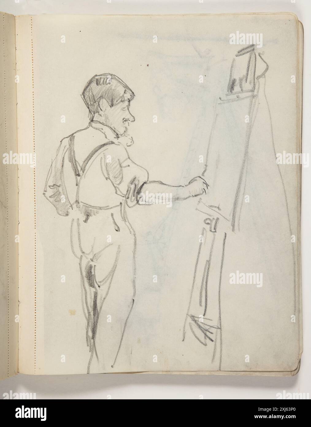 Johannes Larsen at the easel Jerichau (II), J.A. 1890 - 1916 Drawing ...
