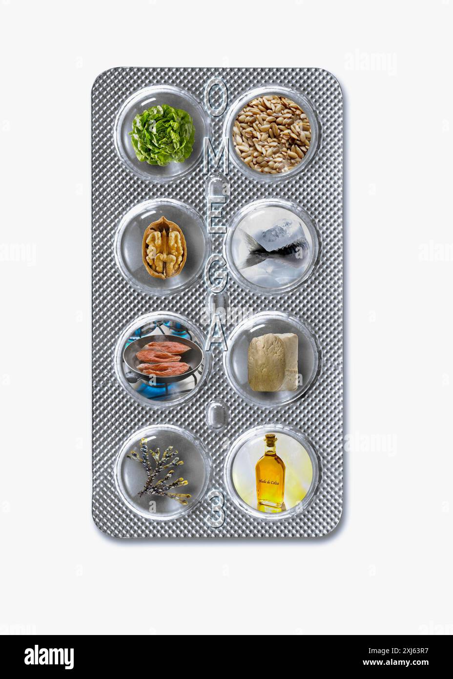 Tablet of products with a high level of Omega 3 Stock Photo - Alamy