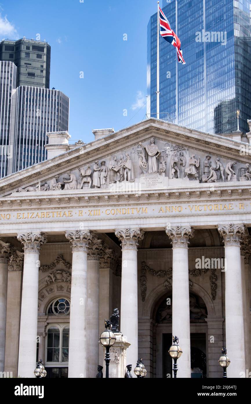 The west façade of the Royal Exchange from the Bank junction,City of ...