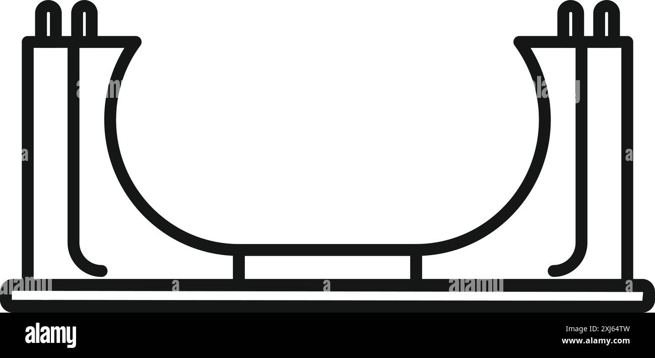 Minimalist line drawing of a skateboard ramp, perfect for conveying ...