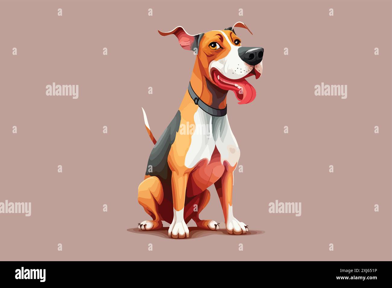 Dog full body character cartoon vector illustration Stock Vector Image ...