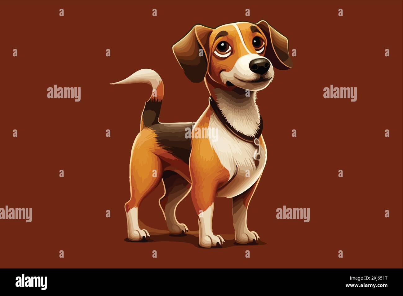 Dog full body character cartoon vector illustration Stock Vector Image ...