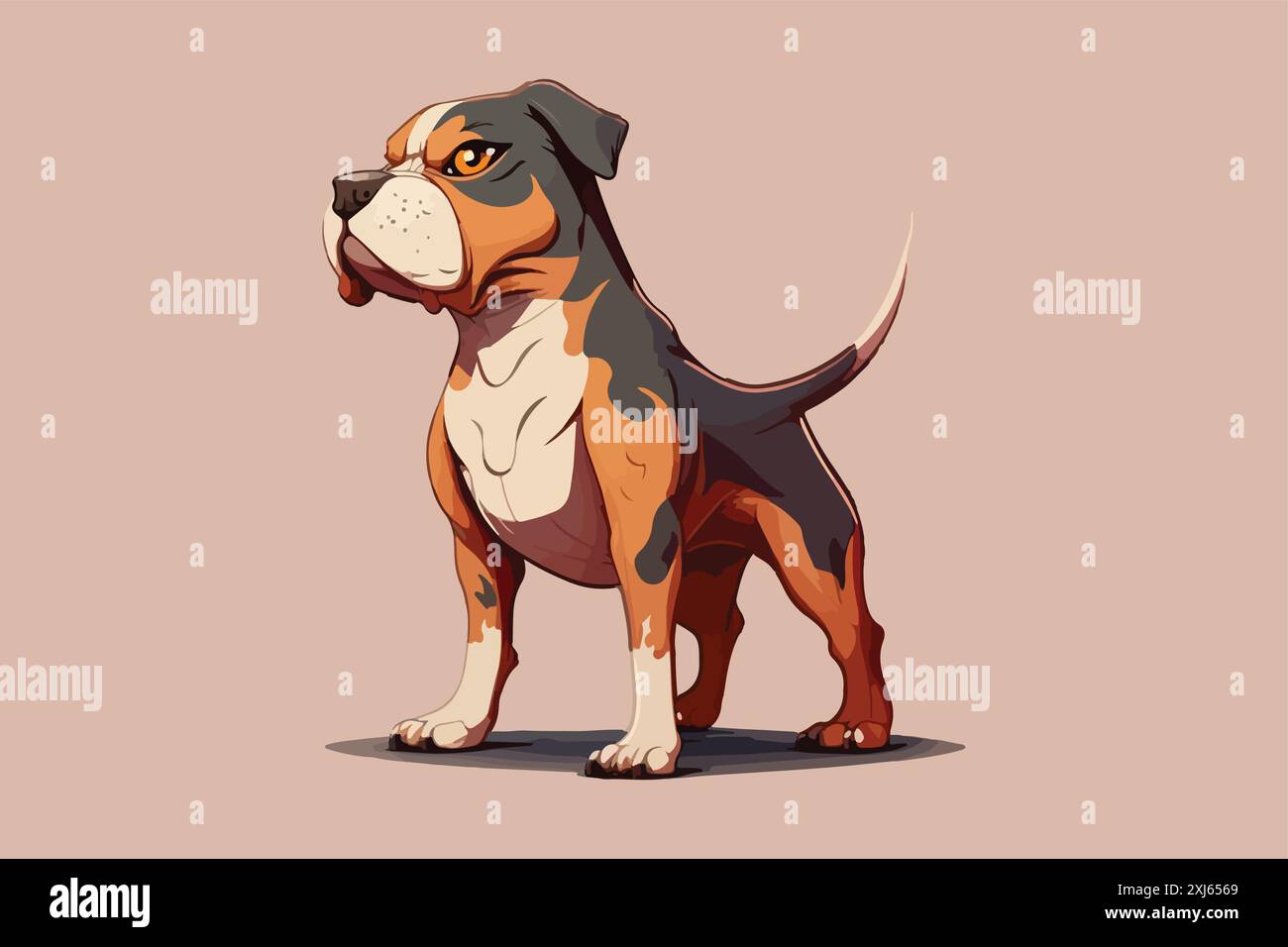 Dog full body character cartoon vector illustration Stock Vector Image ...