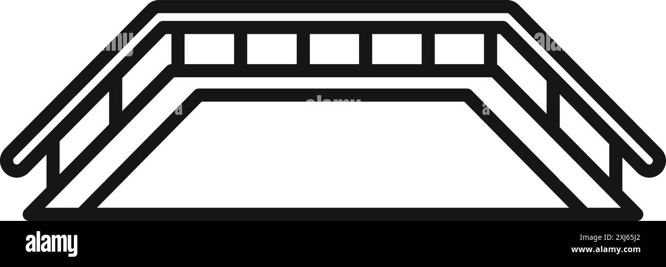 Simple line drawing of a pedestrian bridge spanning a gap Stock Vector ...