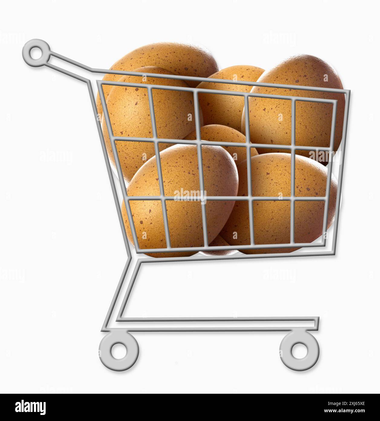 Mini supermarket trolley full of eggs Stock Photo - Alamy