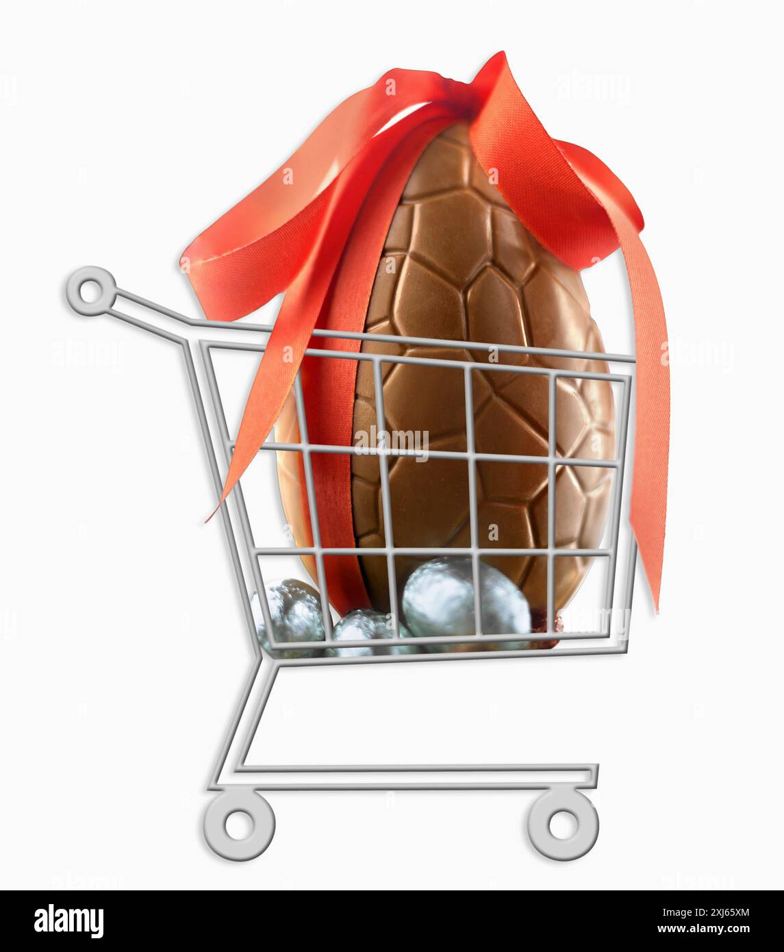 Mini supermarket trolley full of chocolate Easter eggs Stock Photo - Alamy