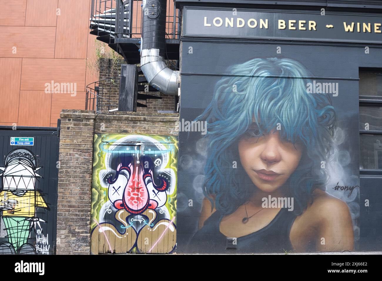 Girl's face mural in Camden,London Stock Photo - Alamy