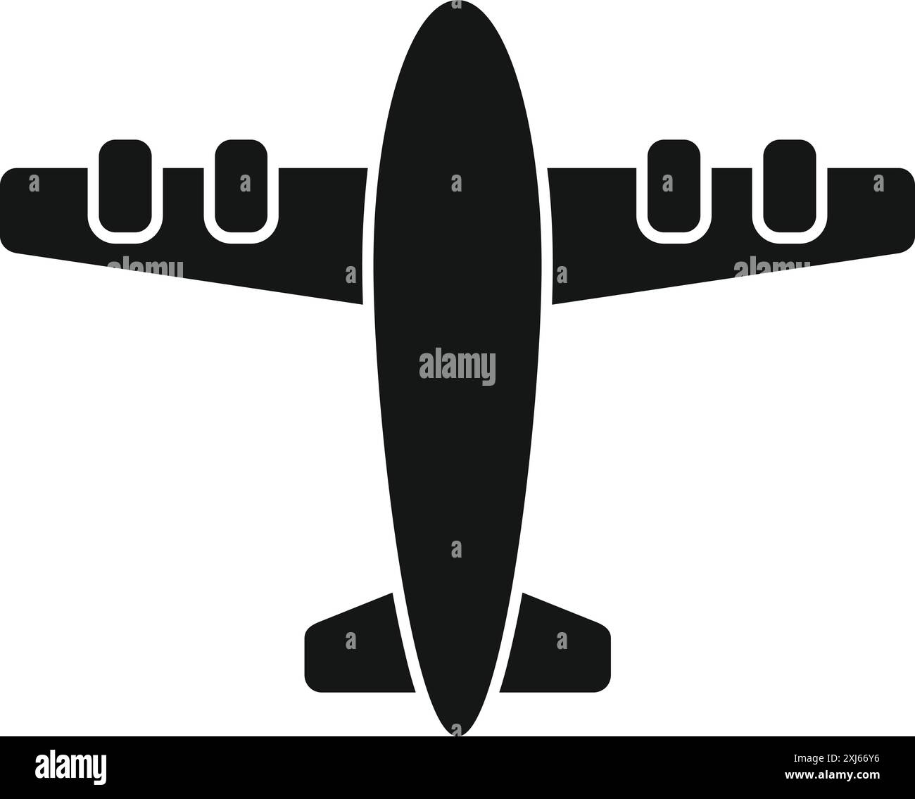 A simple black silhouette of an airplane icon Cut Out Stock Images ...