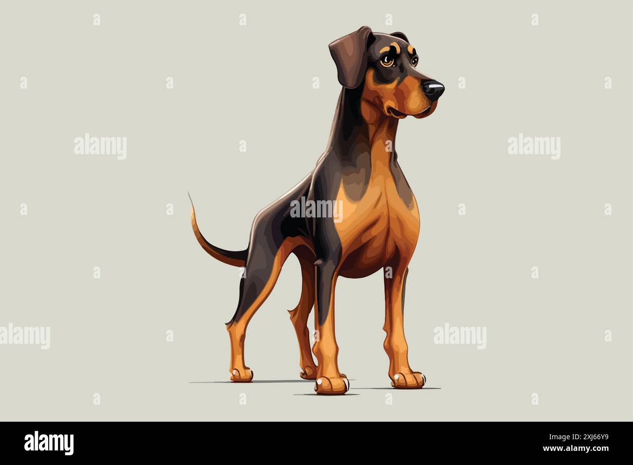 Dog full body character cartoon vector illustration Stock Vector Image ...