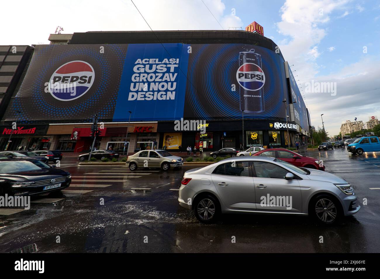 Bucharest, Romania. 8th May, 2024: A large Pepsi-Cola commercial is ...