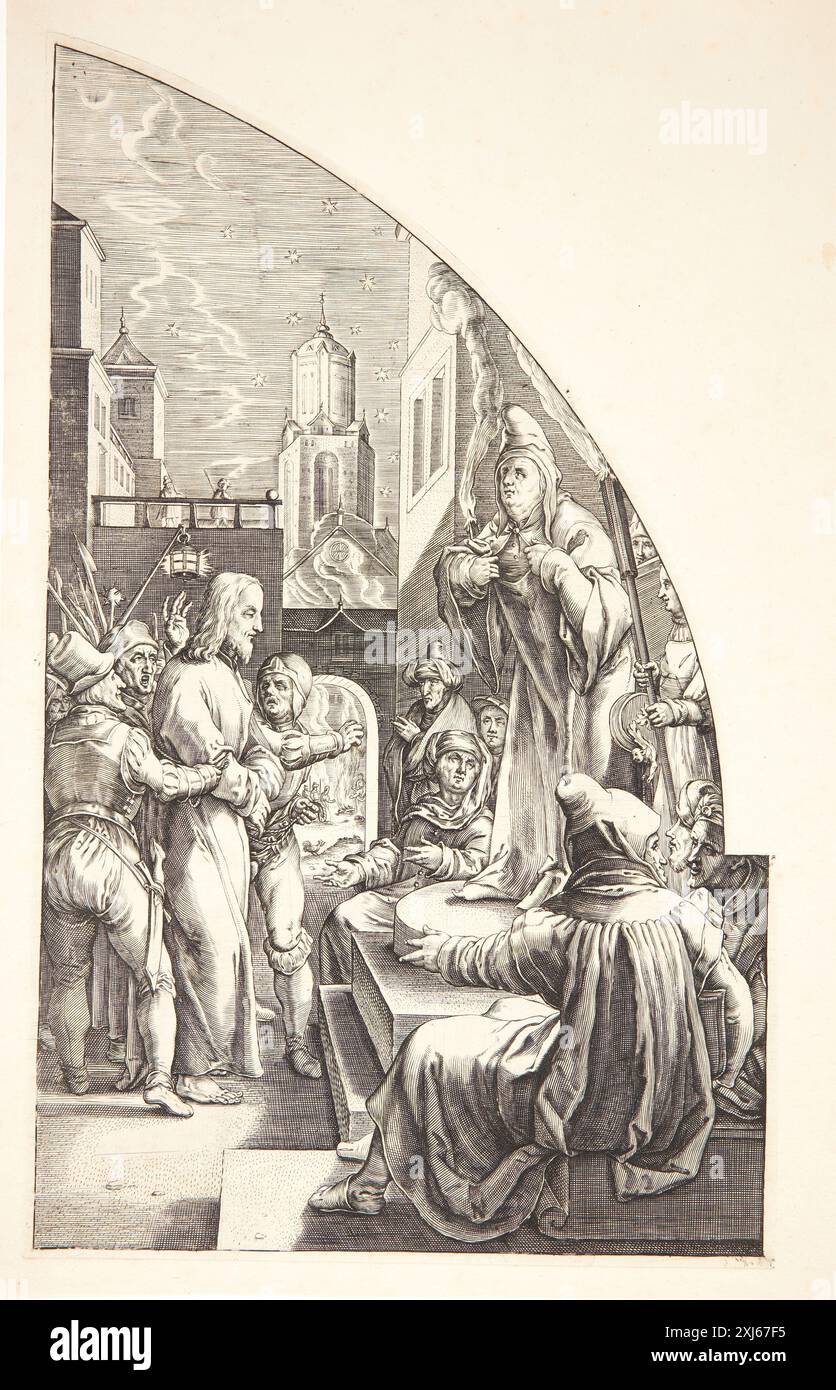 Christ before Caiaphas Horn, Albrecht von 1581 - 1665, Goltzius ...