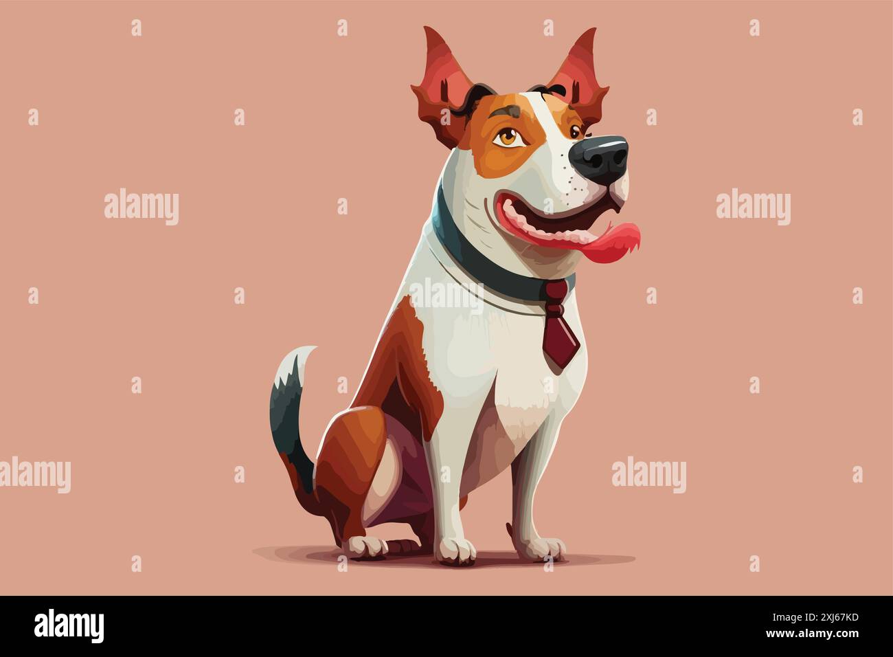 Dog full body character cartoon vector illustration Stock Vector Image ...