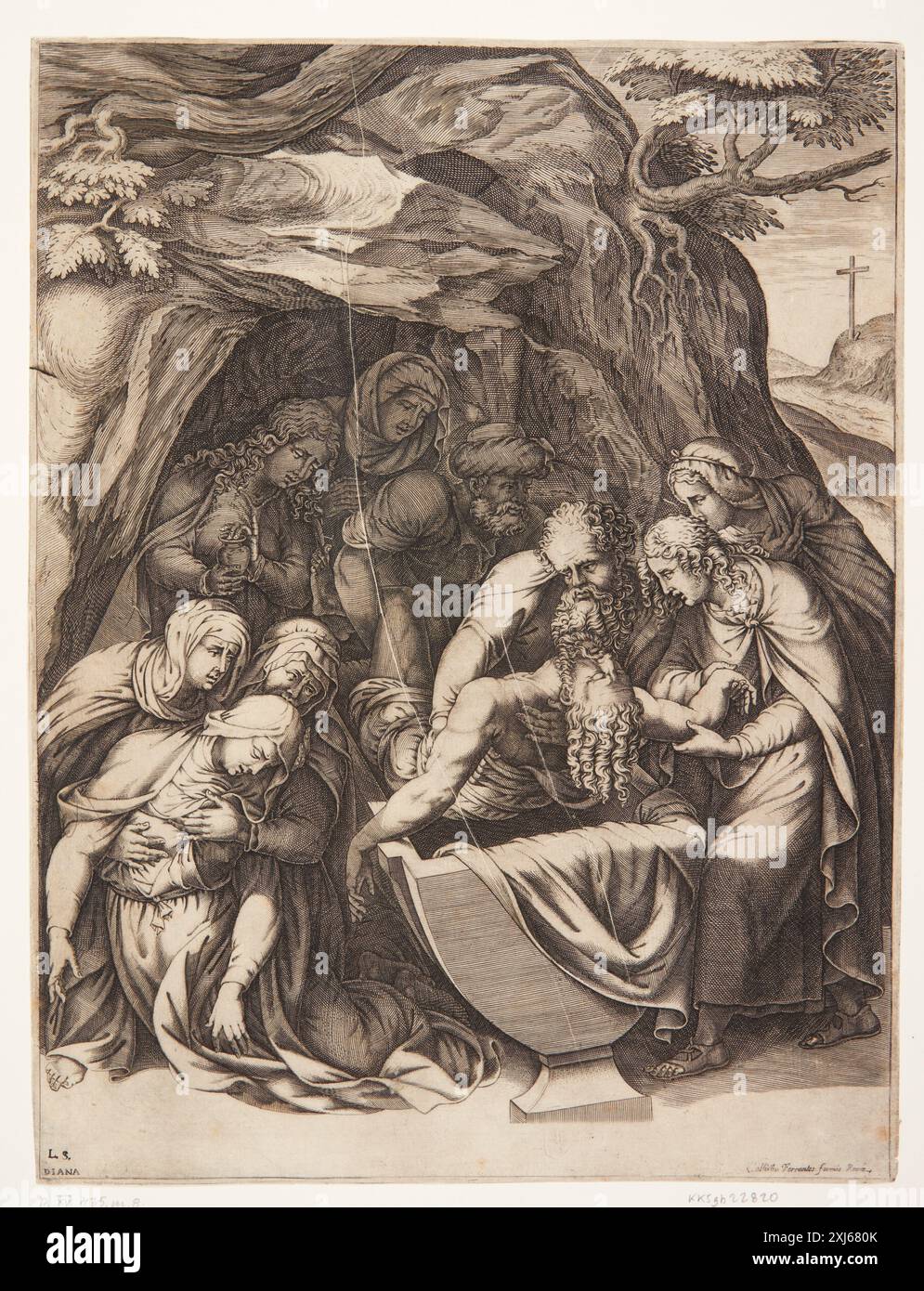 Virgin Mary at the grave of Christ Scultori, Diana 1536 - 1588 ...