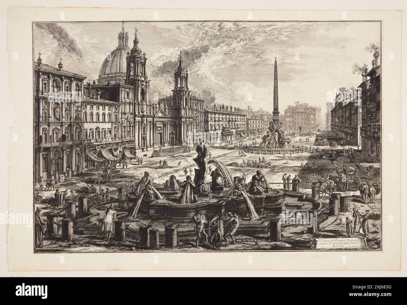 Engraving by Giovanni Battista Piranesi (1720-1778) showing Piazza ...