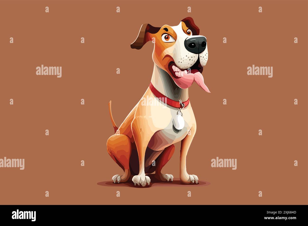 Dog full body character cartoon vector illustration Stock Vector Image ...