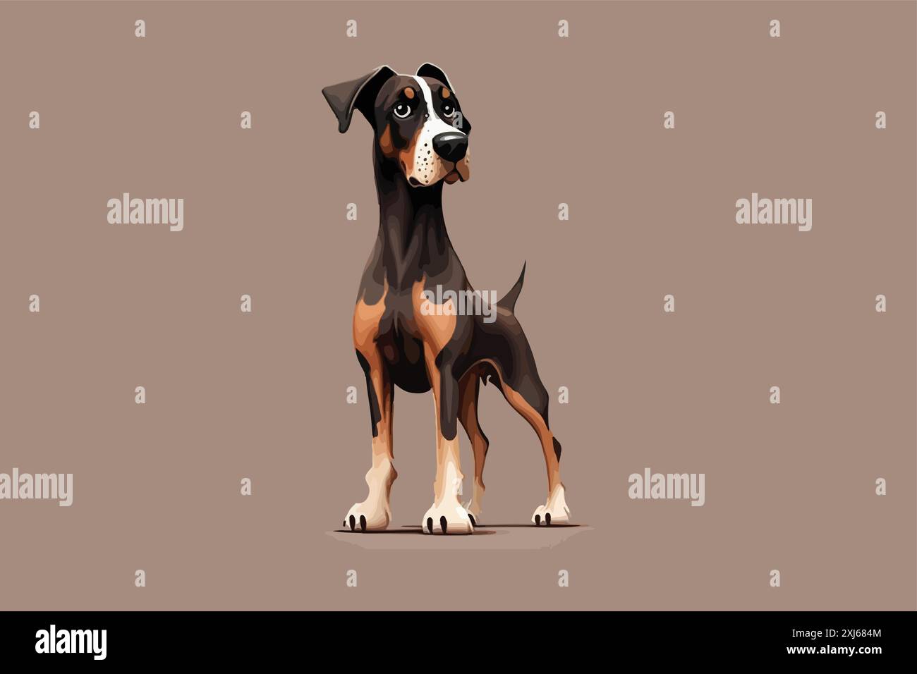 Dog full body drawing Stock Vector Images - Alamy