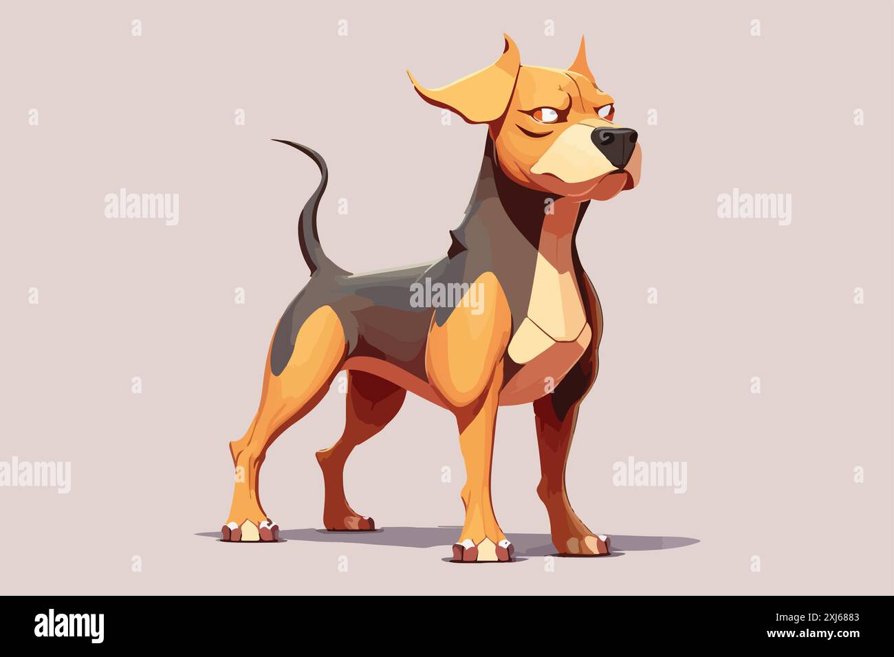 Dog full body character cartoon vector illustration Stock Vector Image ...