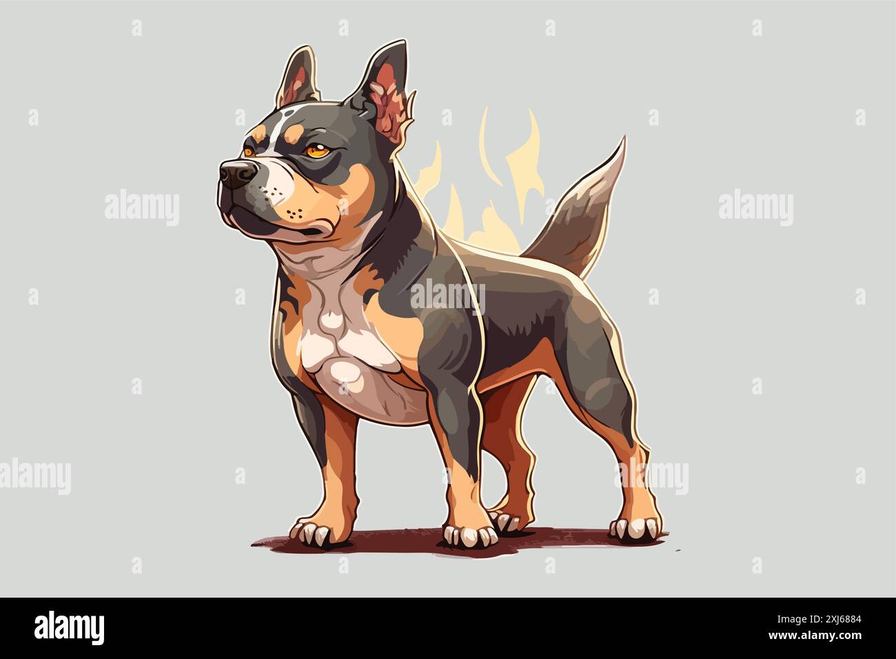 Dog full body character cartoon vector illustration Stock Vector Image ...