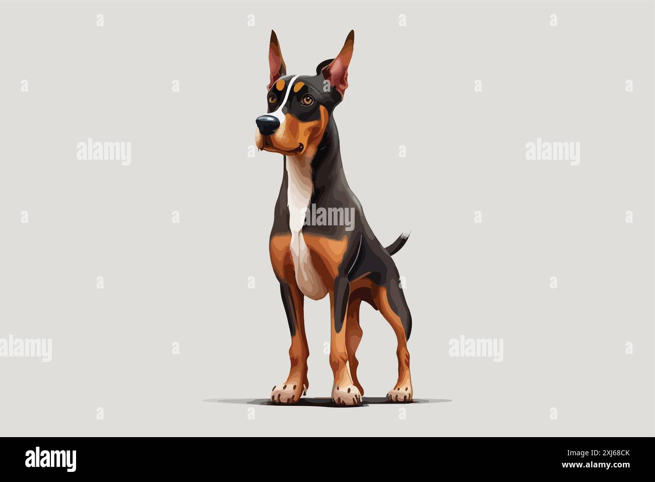 Dog full body character cartoon vector illustration Stock Vector Image ...