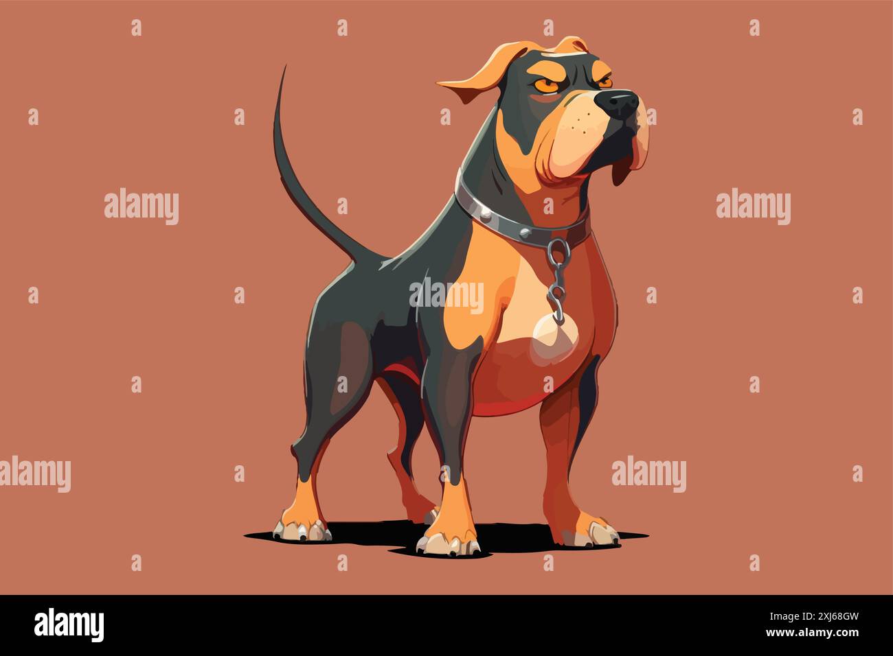 Dog full body character cartoon vector illustration Stock Vector Image ...