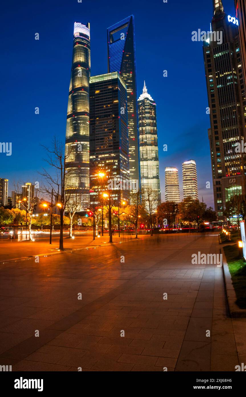 The Shanghai Tower, Jinmao Tower and Shanghai World Financial Center ...