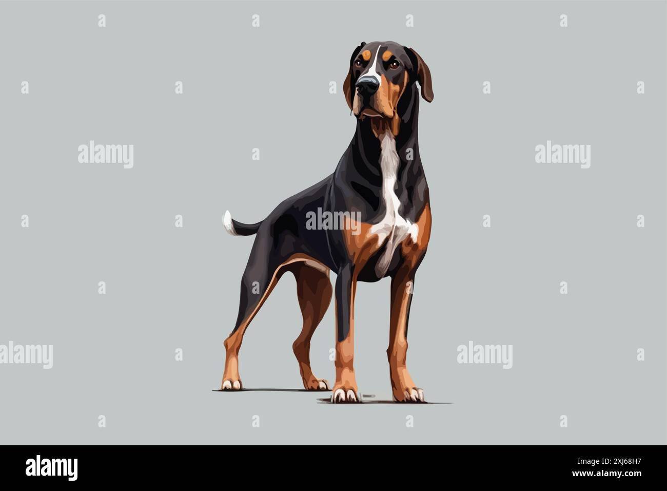 Dog full body character cartoon vector illustration Stock Vector Image ...