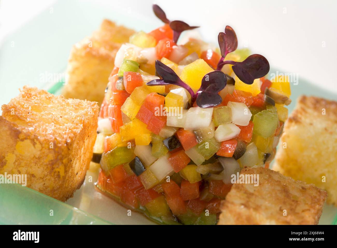 Stewed vegetable tartare Stock Photo - Alamy