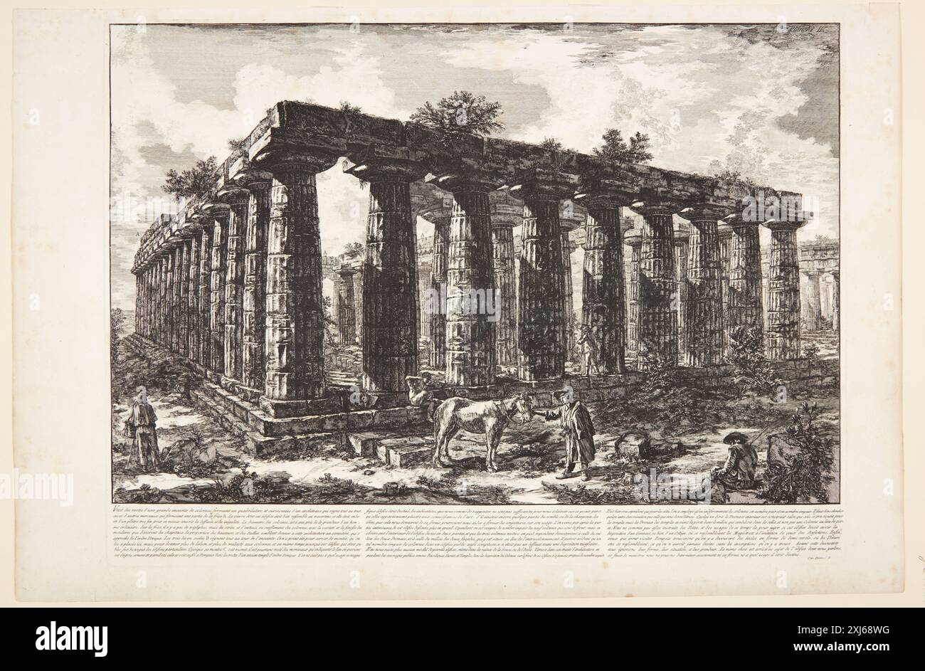 View of the remains of a large enclosure of columns, that form a ...
