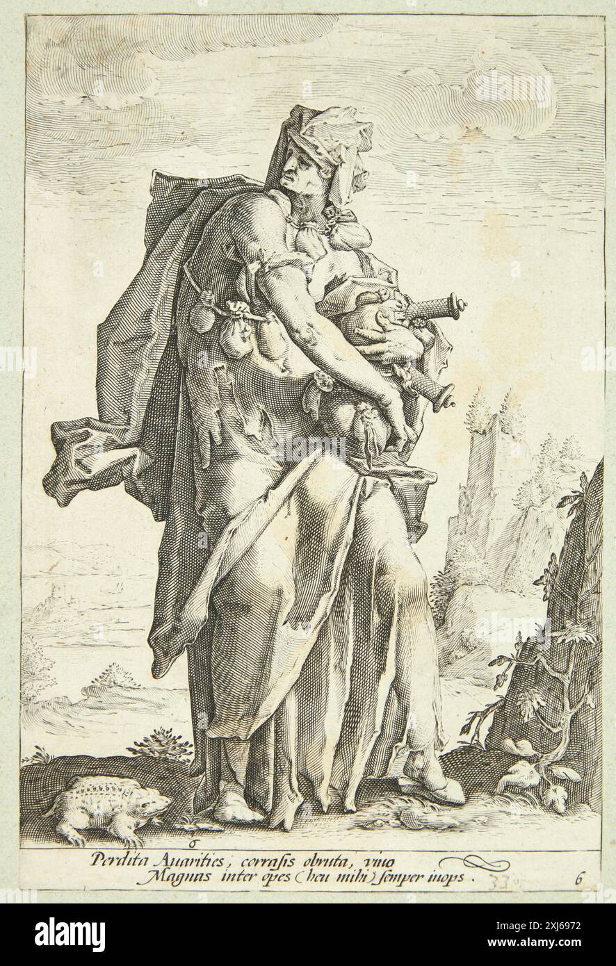 Copper engraving by Jacob Matham after Hendrick Goltzius depicting the ...