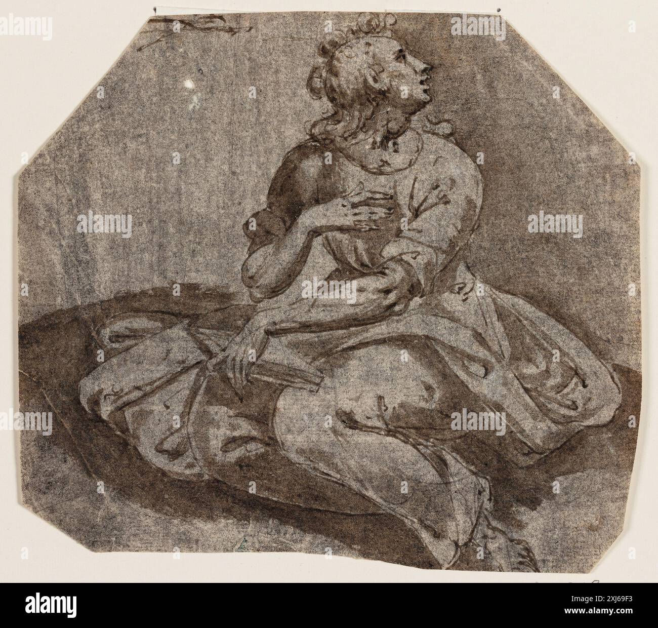 Drawing by unknown North Italian and German artists depicting John at ...